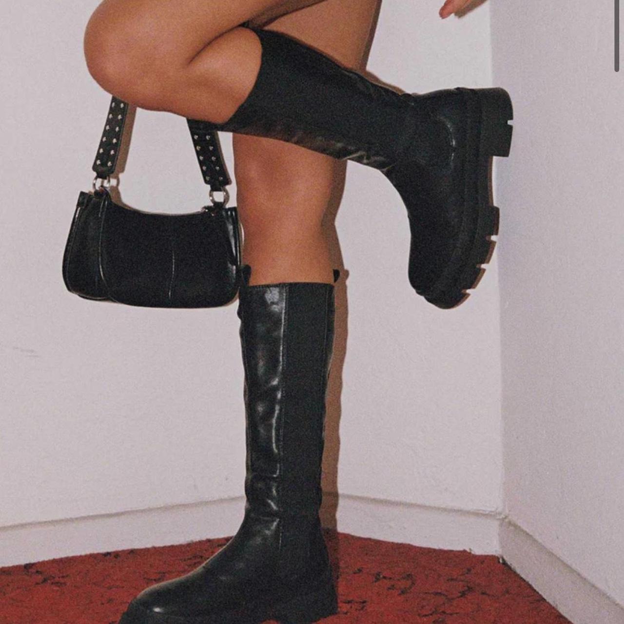 REPOP!!! Princess Polly Douglas Boots Black Retail... - Depop