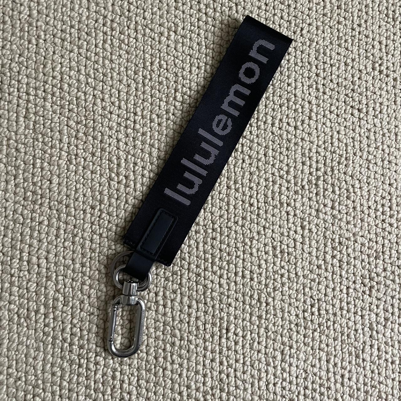 LuluLemon Key Chain Black with light gray... - Depop