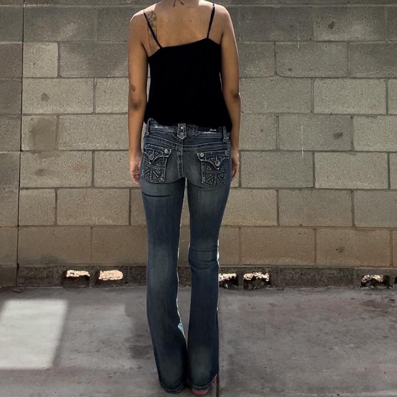 low rise bootcut rewind jeans size 3... - Depop