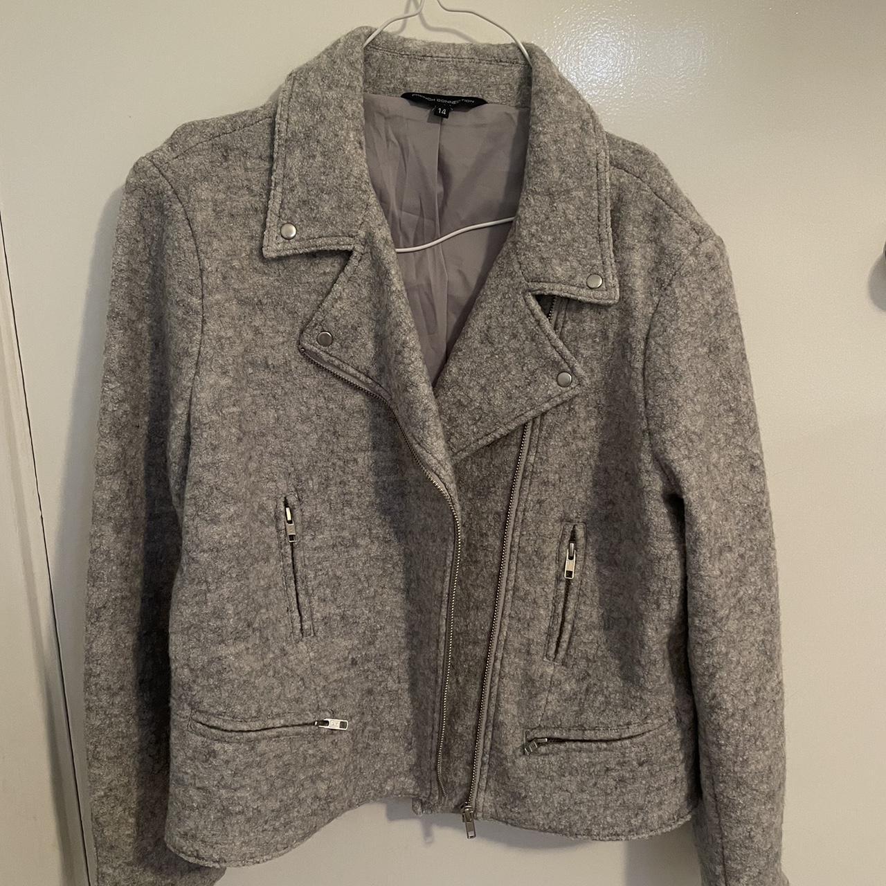 French connection coat. 45% woollen. Cute worn open... | Depop