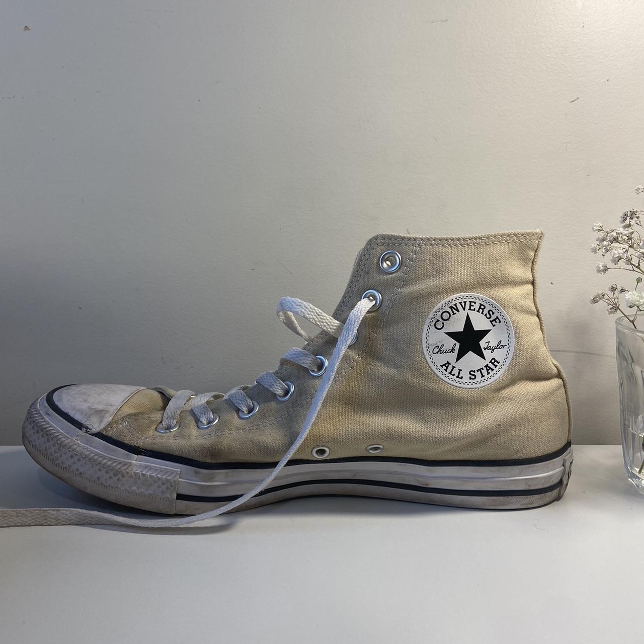 Awesome light cream converse high tops!!! Haven’t... - Depop