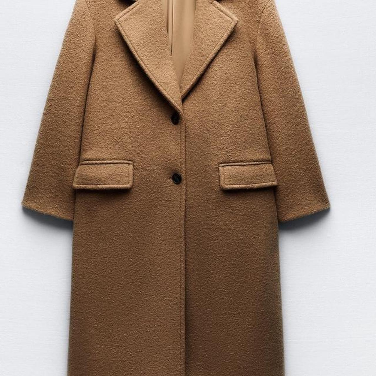 ZARA BOUCLÉ wool coat | one of the pockets has a rip... - Depop