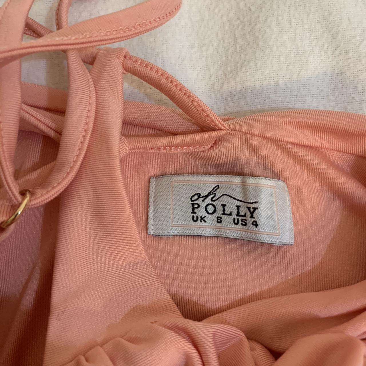 Oh Polly salmon pink ruched dress - Depop