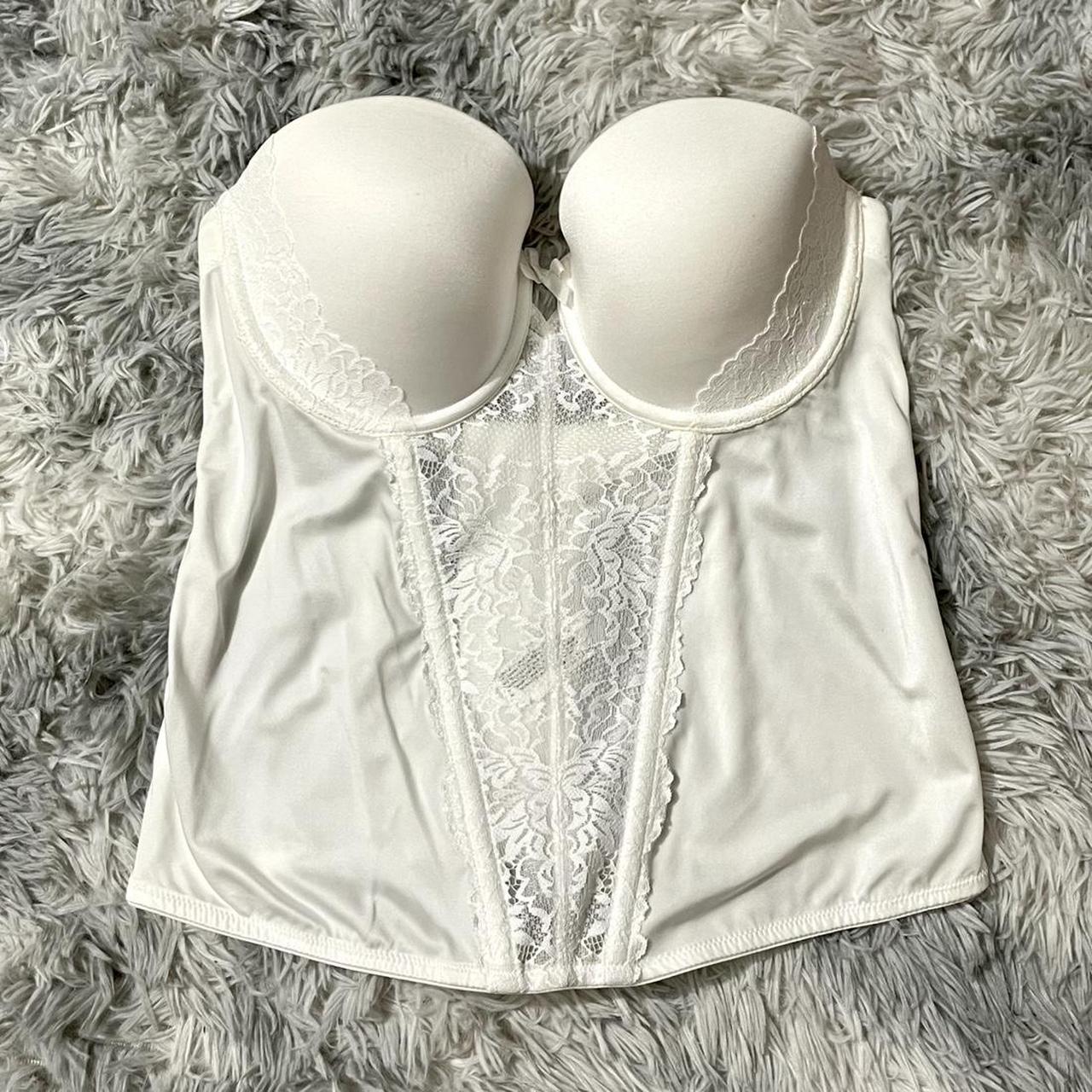 🤍 white satin lace corset 🤍 free shipping 🤍 size... - Depop