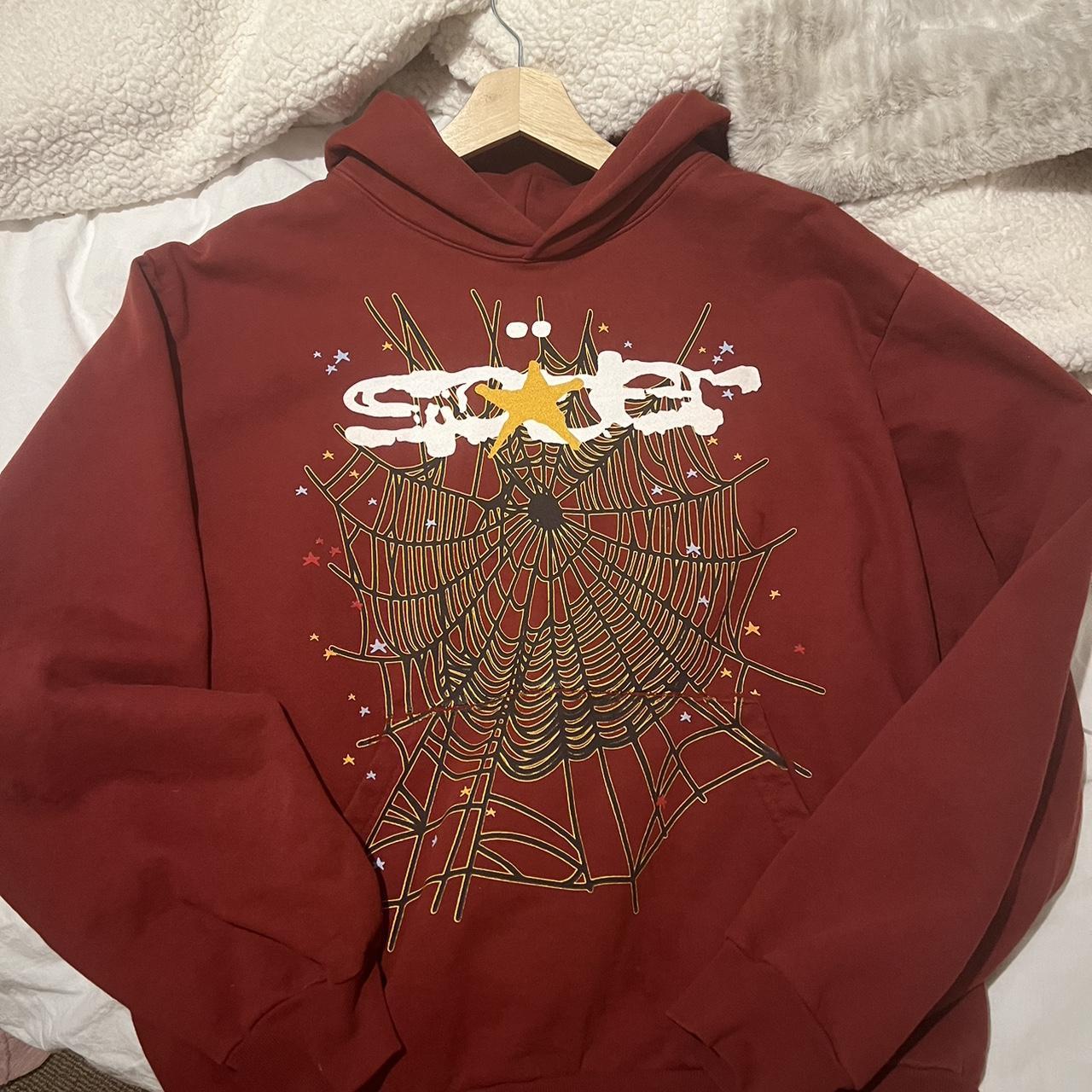 Sp5der hoodie maroon Mens Medium Love this piece i... - Depop