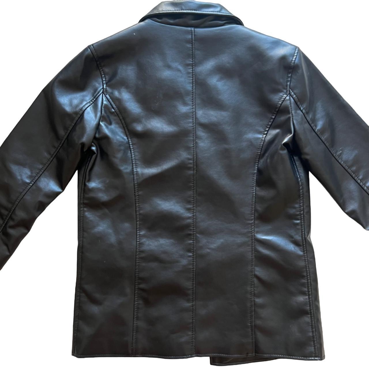 Black long leather jacket Vintage inspired High... - Depop