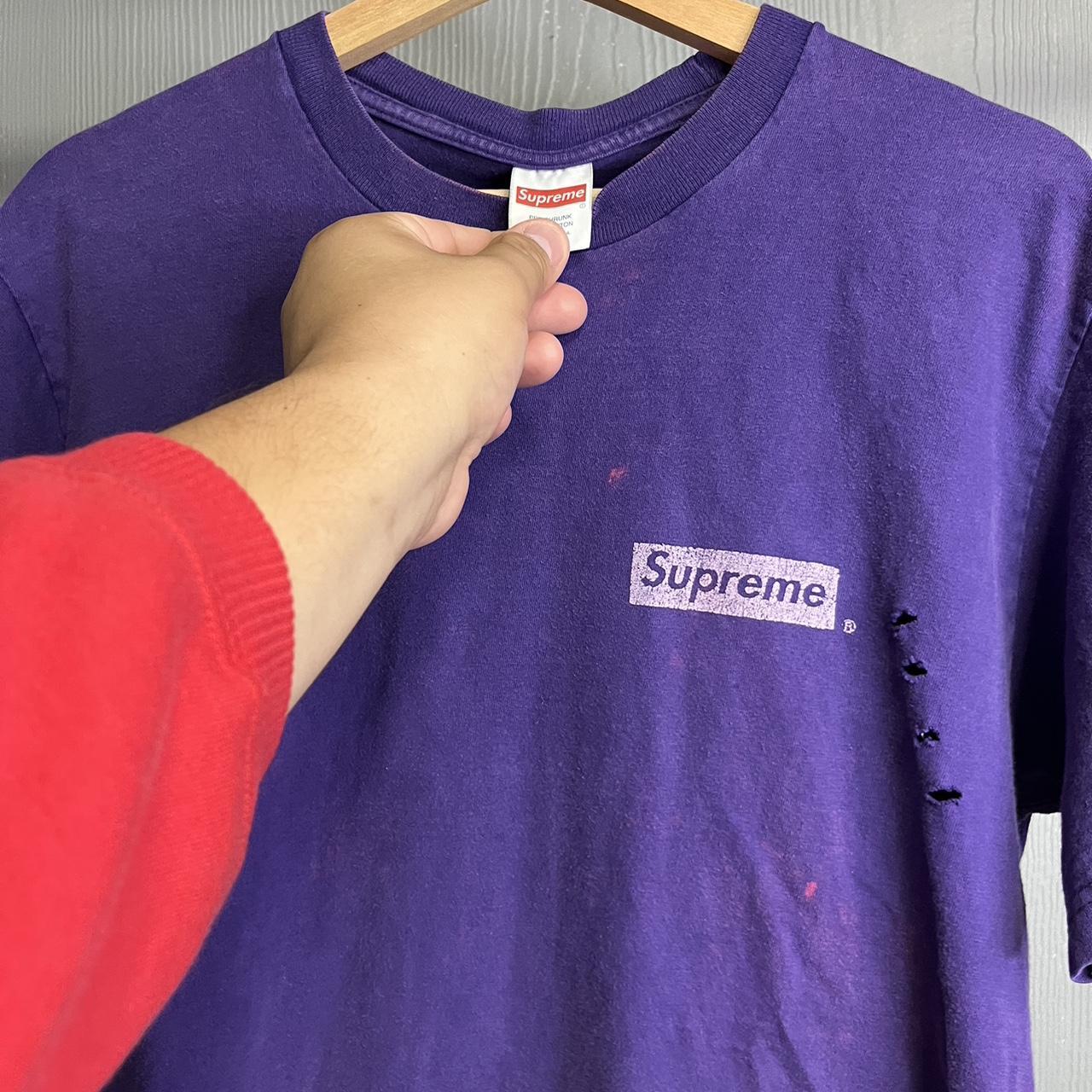 Y2k trashed supreme shirt size medium Condition... - Depop