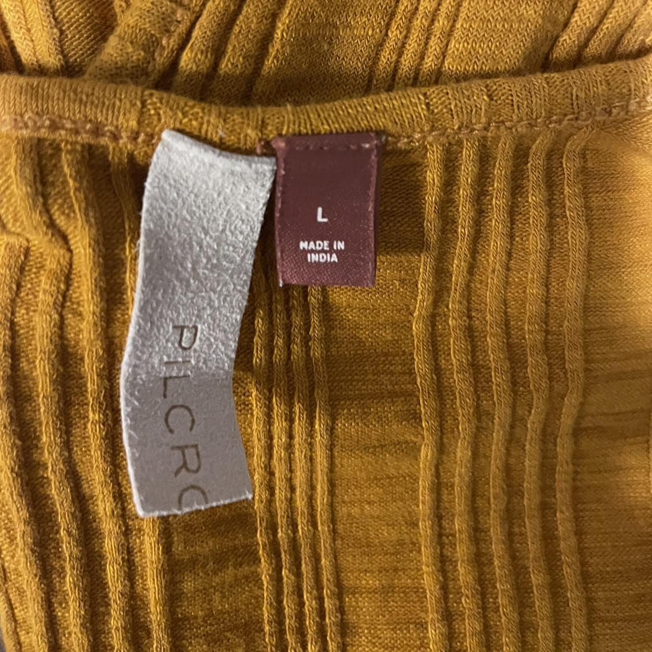 PILCRO Anthropologie Mustard Yellow ribbed tank size... | Depop