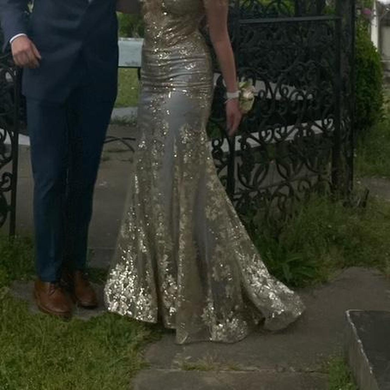 cinderella devine gold and light blue sparkly... - Depop