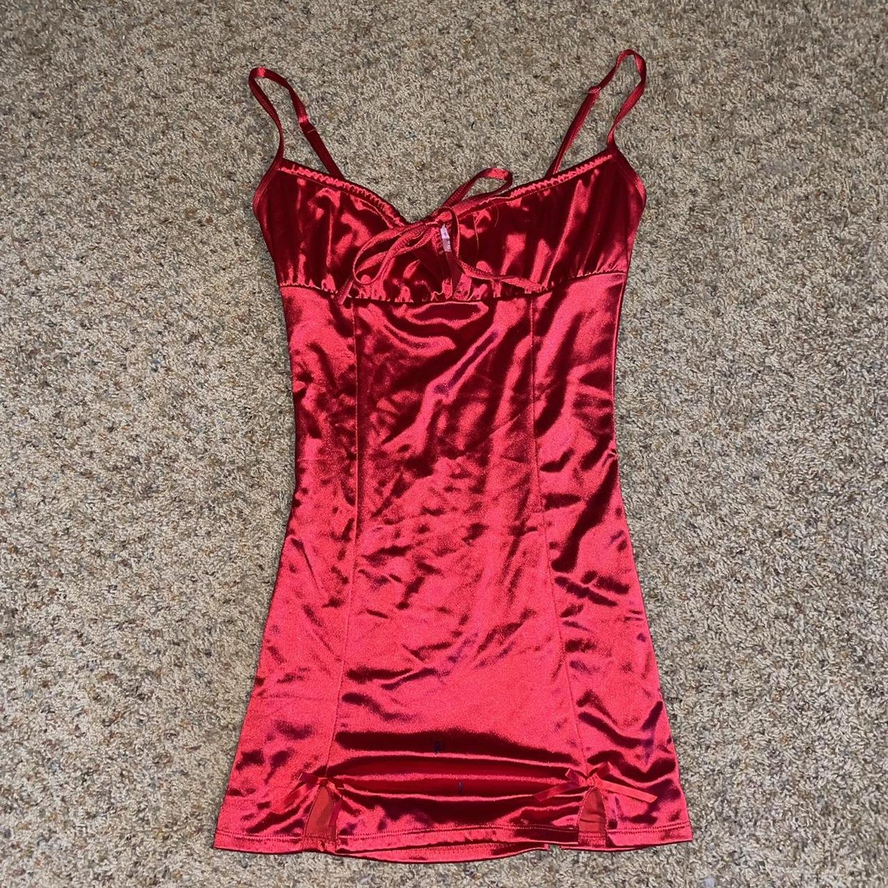 SUGARTHRILLZ / DOLLSKILL red satin mini dress! VERY... - Depop