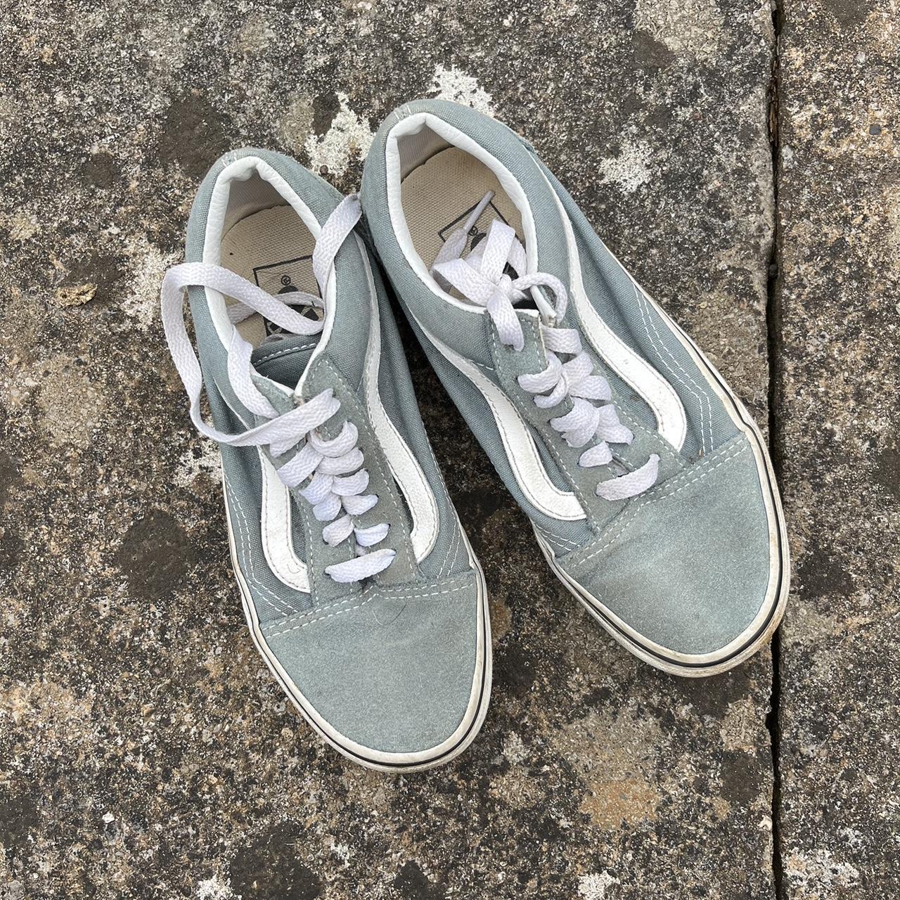 TURQUOISE / TEAL VANS size 3 really good condition - Depop