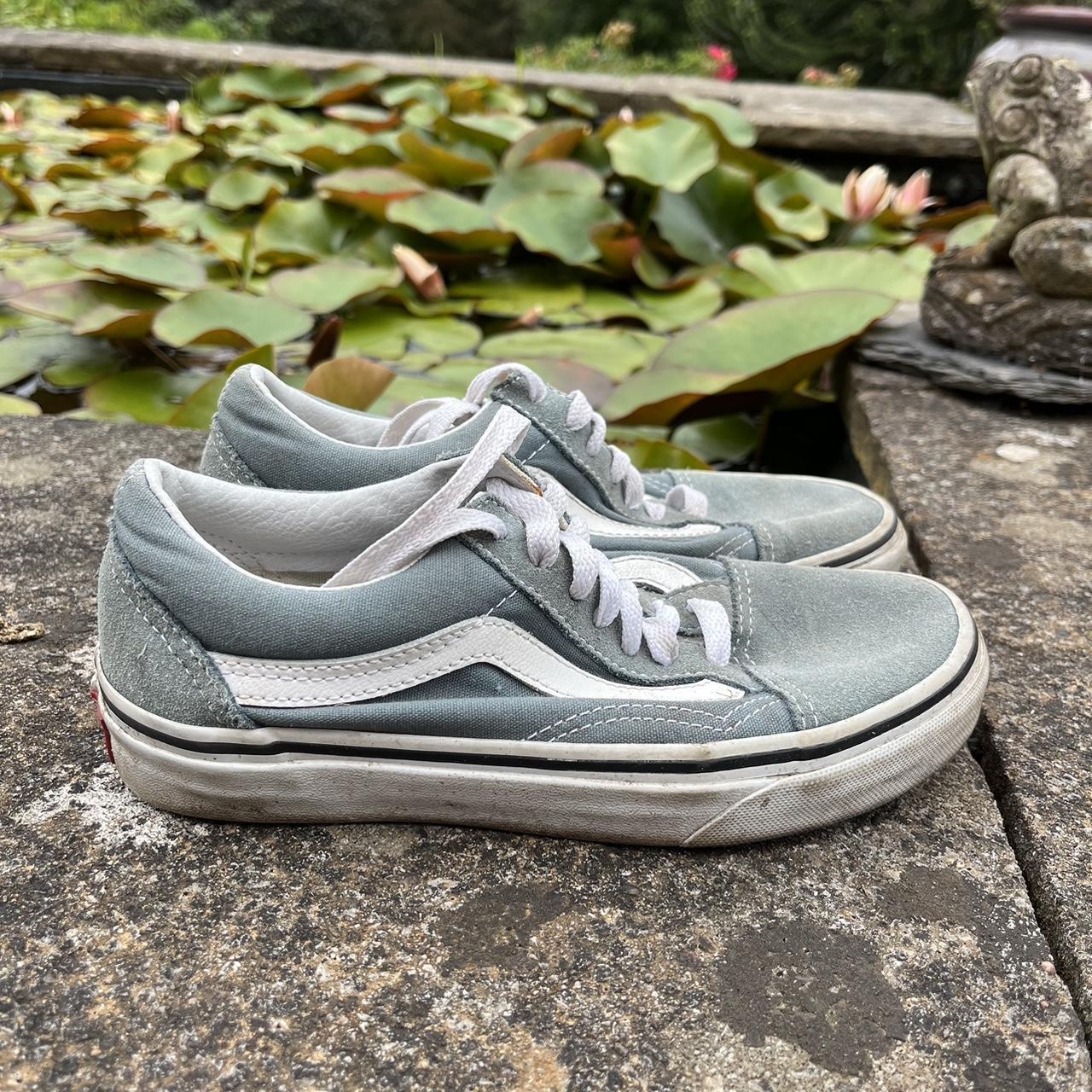 TURQUOISE / TEAL VANS size 3 really good condition - Depop