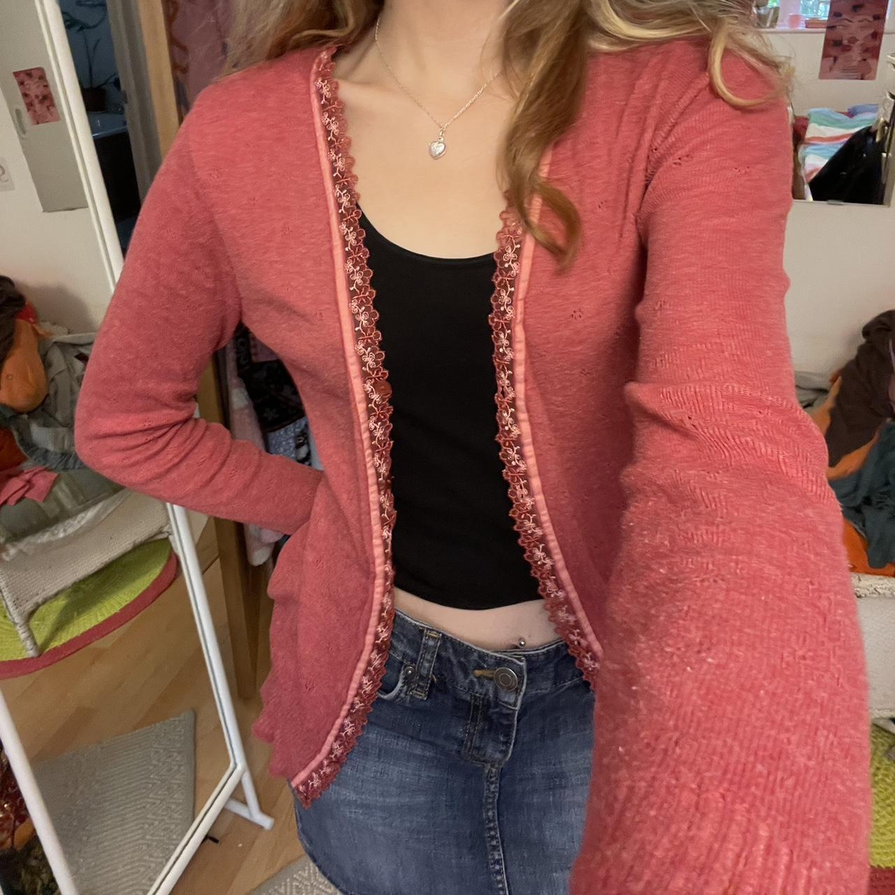 Gorgeous vintage pinky red cardigan Perfect over... - Depop