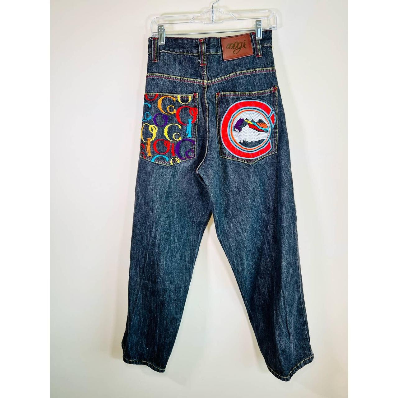 Coogi Men's Blue and Red Jeans | Depop