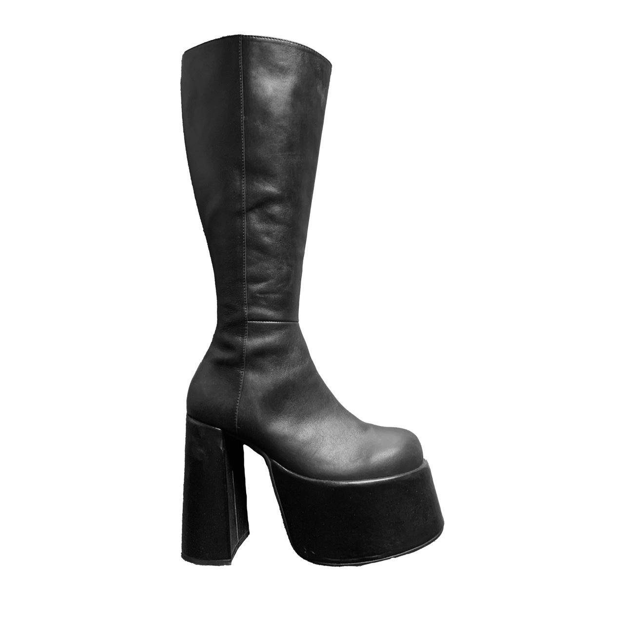 ♥︎ UNIF Crypto platform leather goth boots ♥︎ US 8 /... - Depop