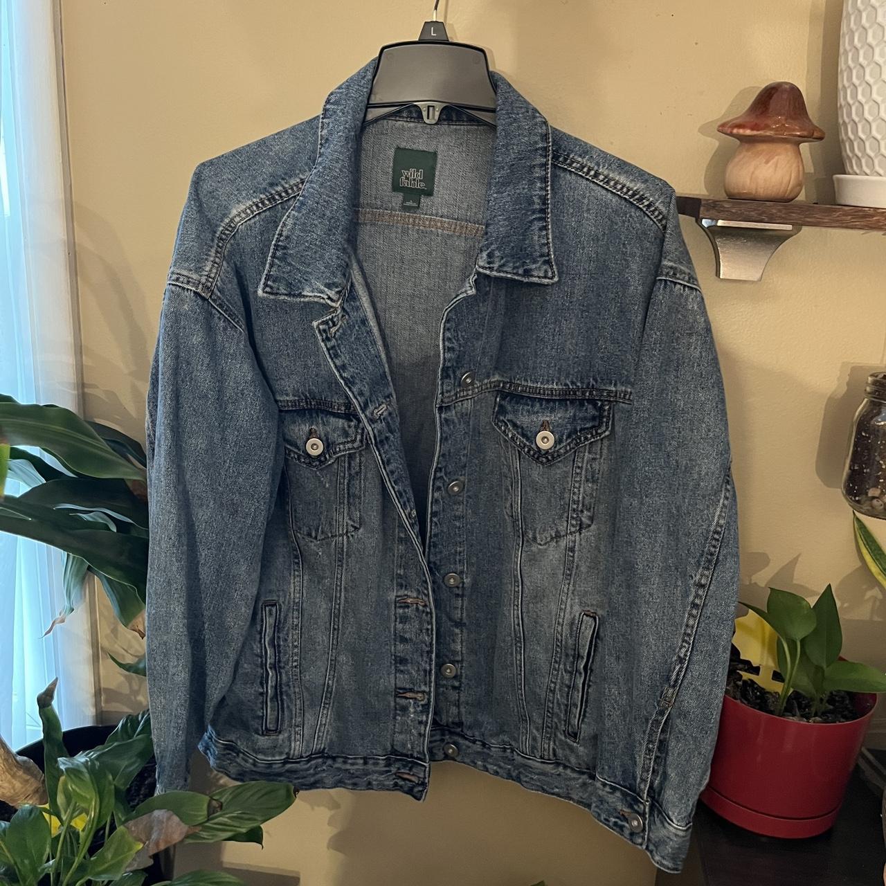 wild fable oversized retro denim jacket. excellent... - Depop