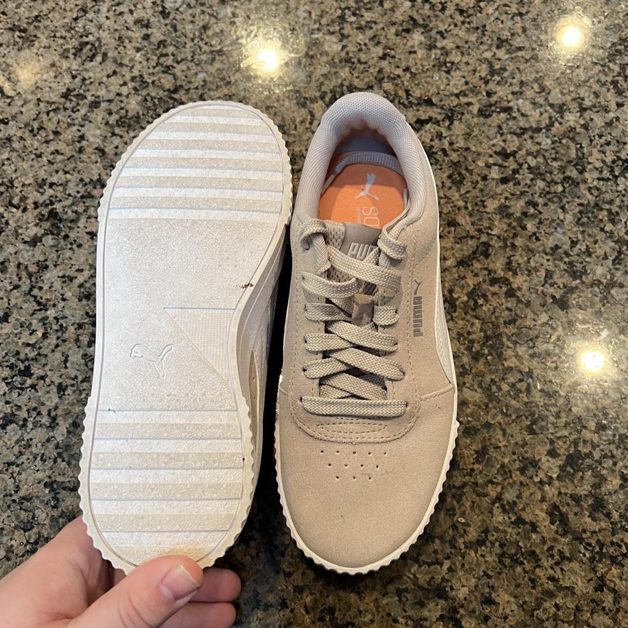 PLATFORM GREY SUADE PUMA SIZE 6.5 WOMENS barely... - Depop