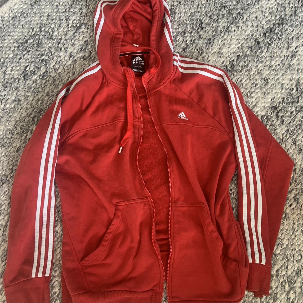 Most Amazing Red Adidas Zip Up Love This Sm Selling Depop