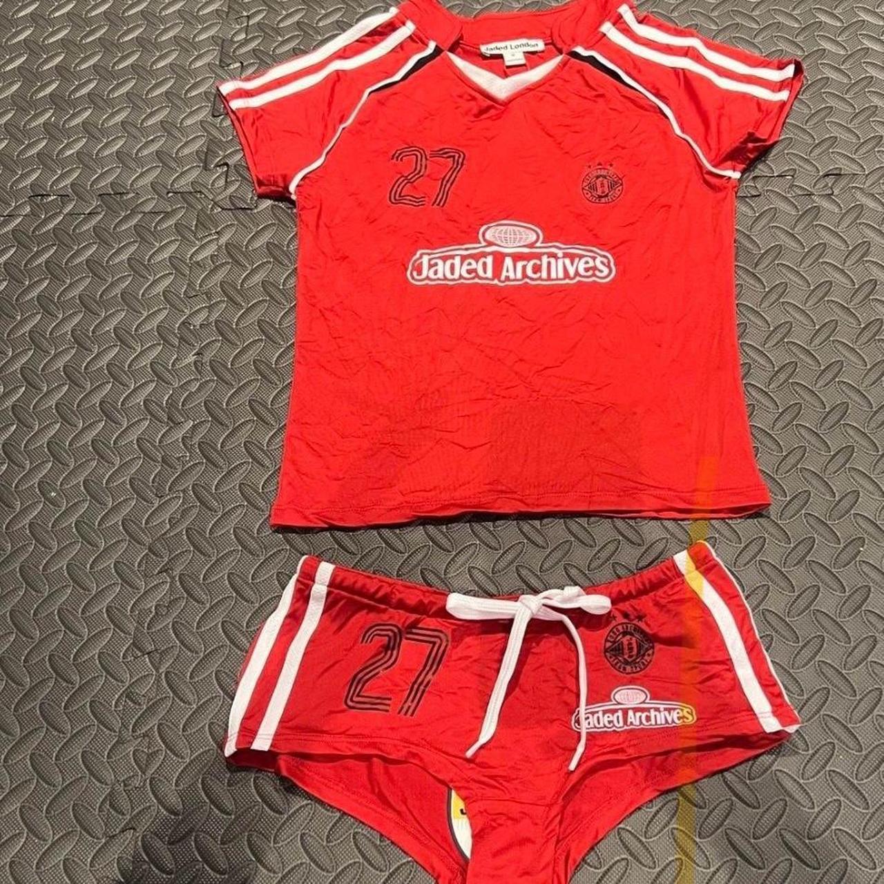 Jaded london red football co ord size small. Only... - Depop
