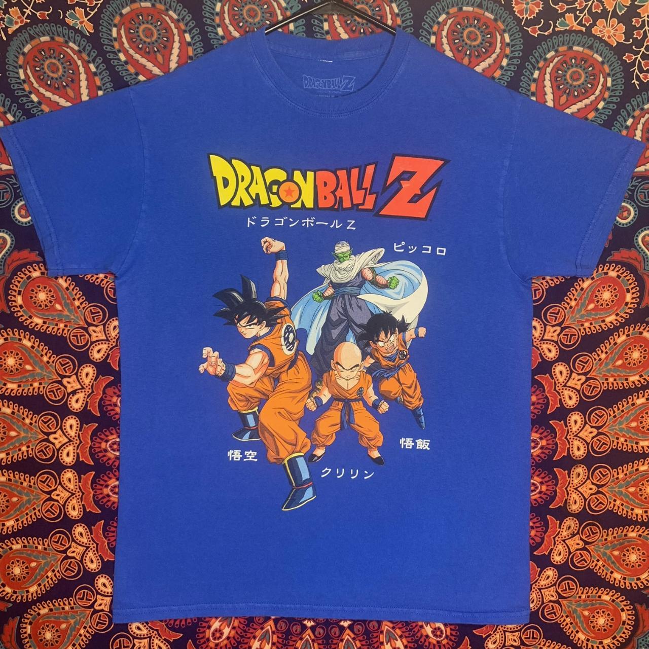 Dragon Ball Z Blue Shirt With Logos And Characters... - Depop