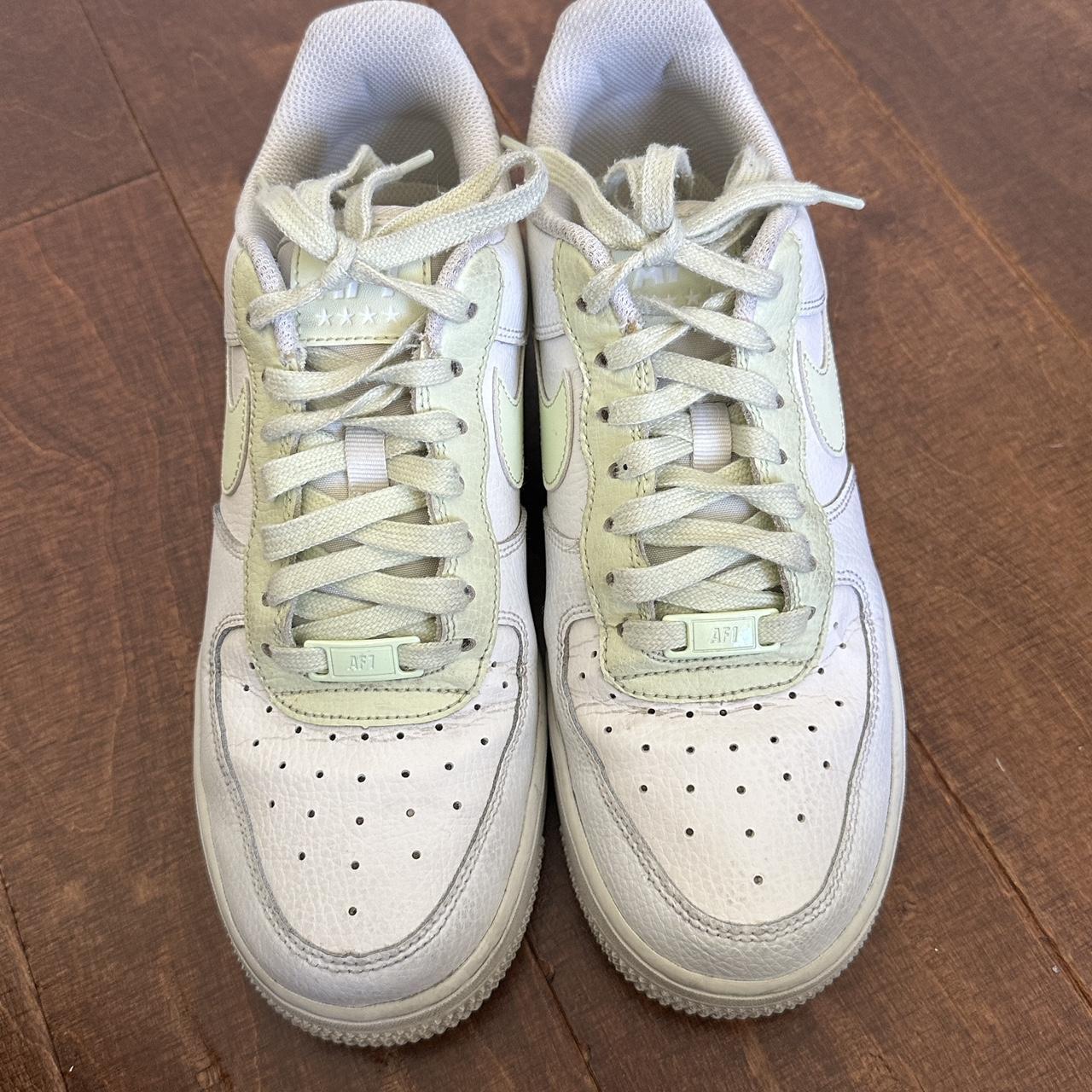 Nike Air Force 1 white and neon green AF1 these are... - Depop