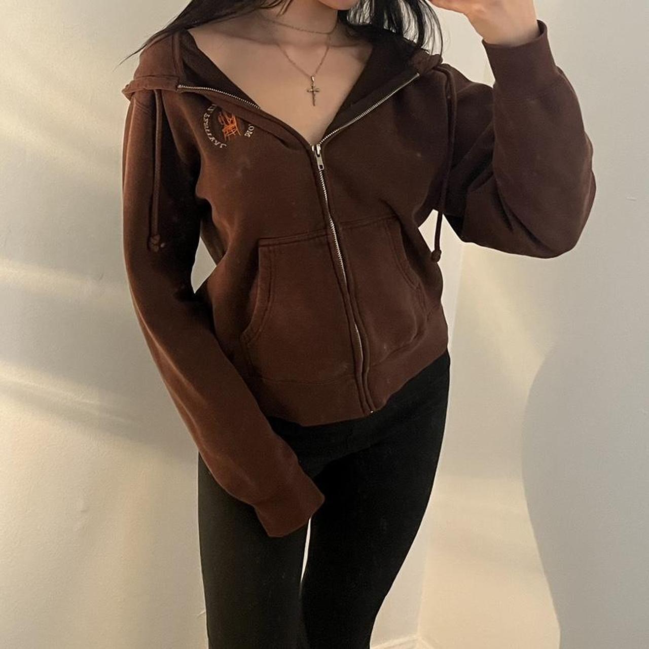 graphic zip up hoodie jacket 🎷 length: 20 inches... - Depop