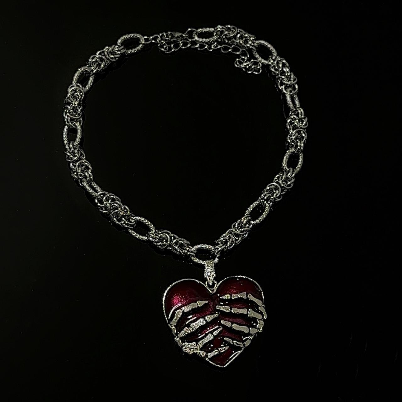 Handmade gothic corpse heart choker necklace Item... - Depop