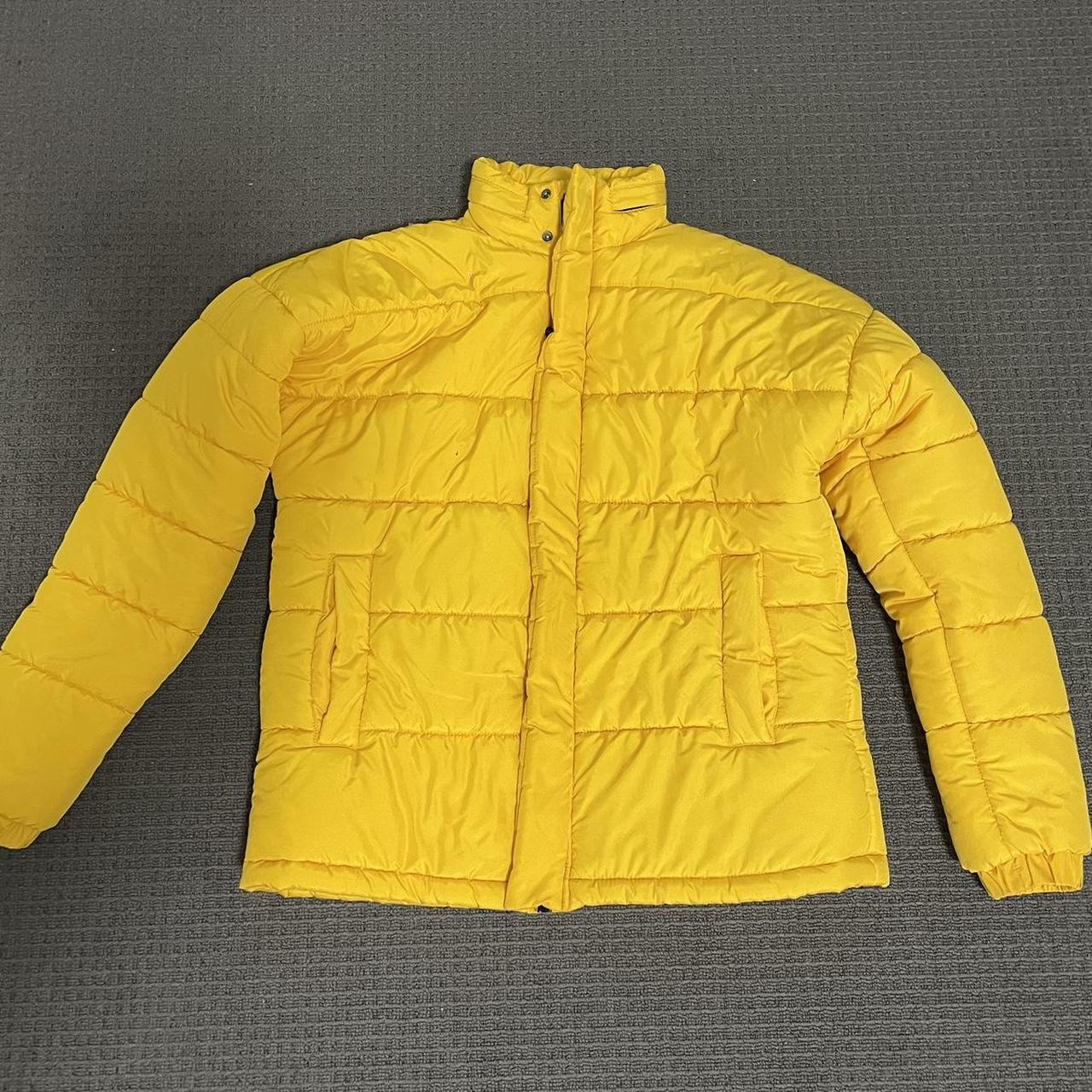 Long line yellow puffer jacket. Super cosy and... - Depop