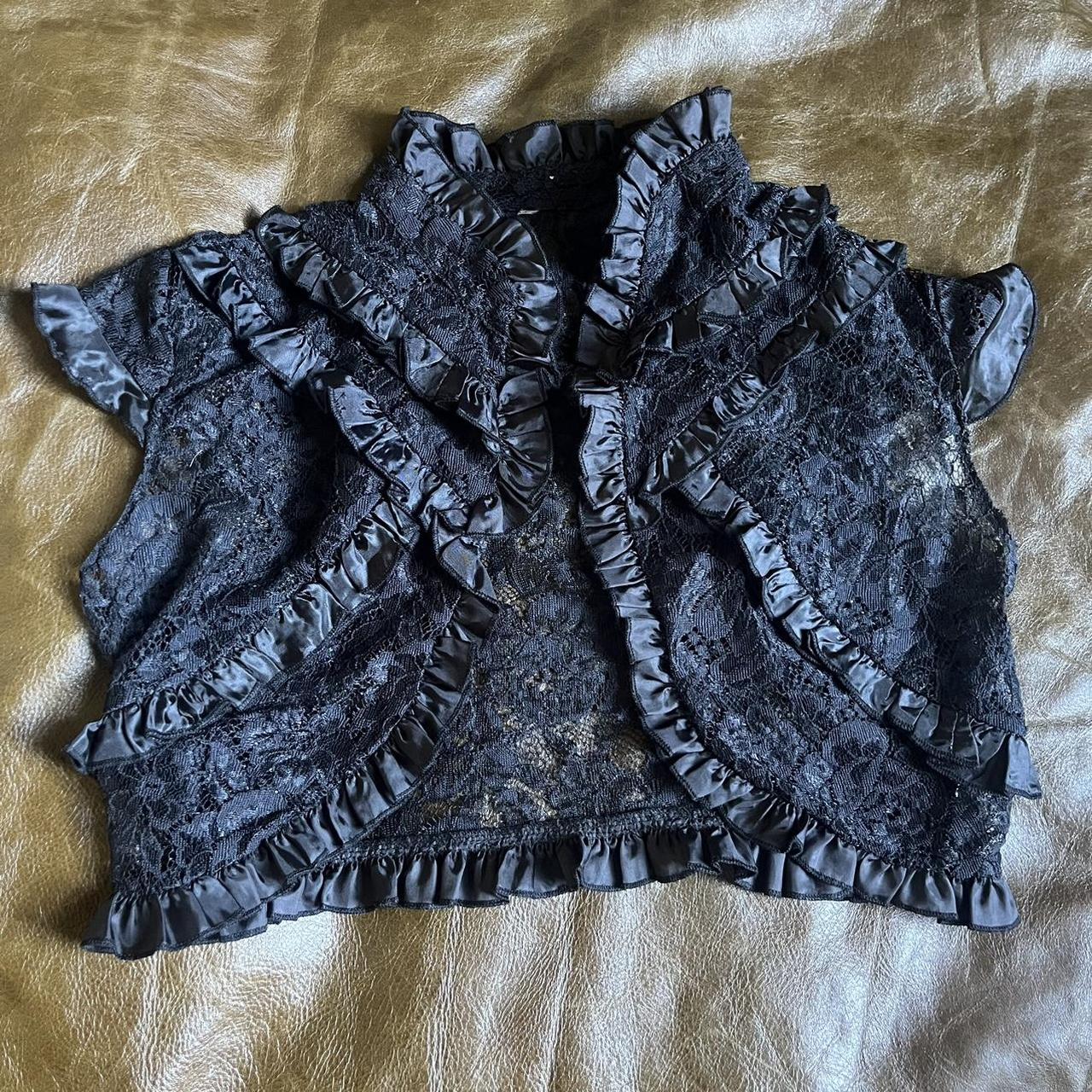 Frilly Victorian style mico lace vest - size 6 - Depop