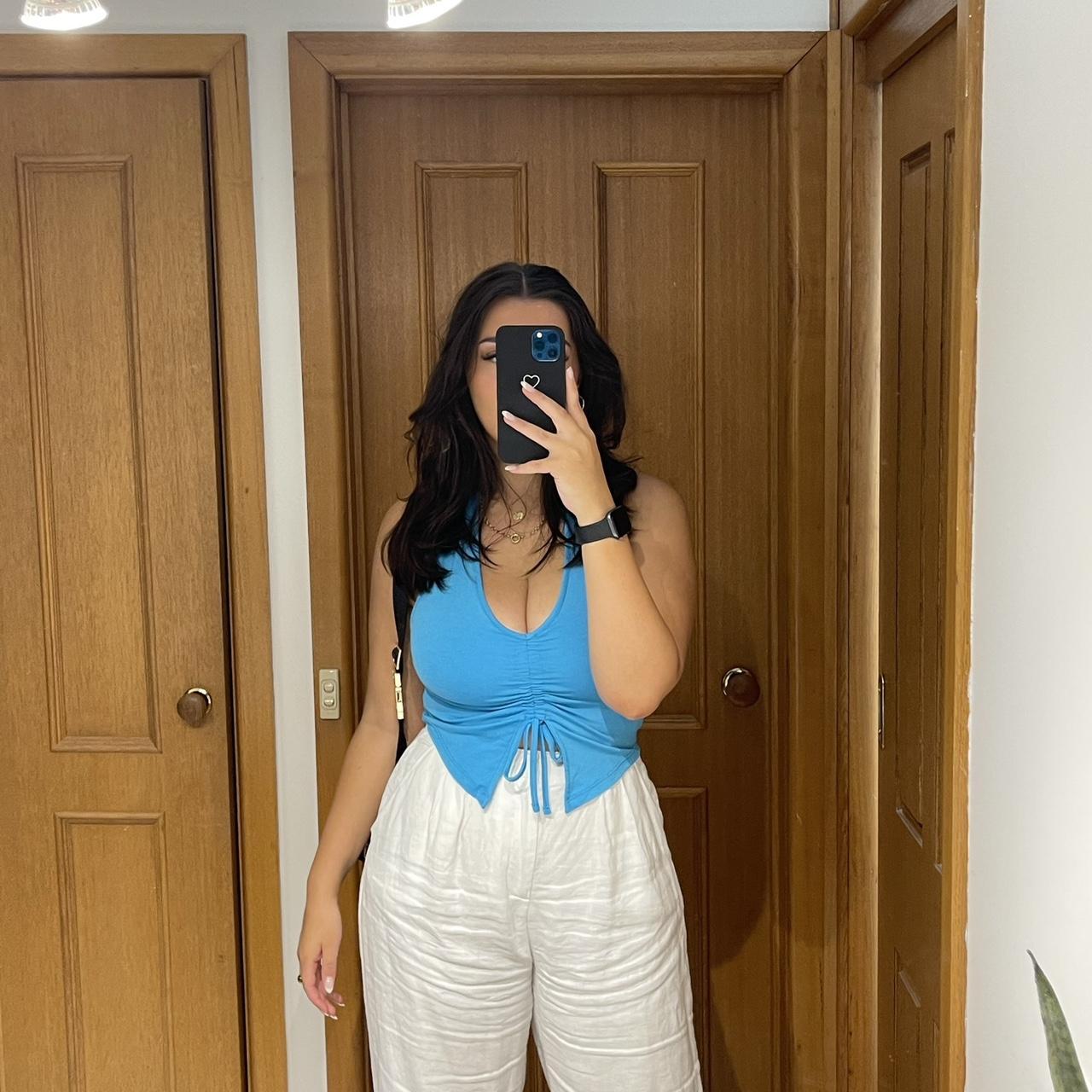 Blue halter top!!! #haltertop #glassons - Depop