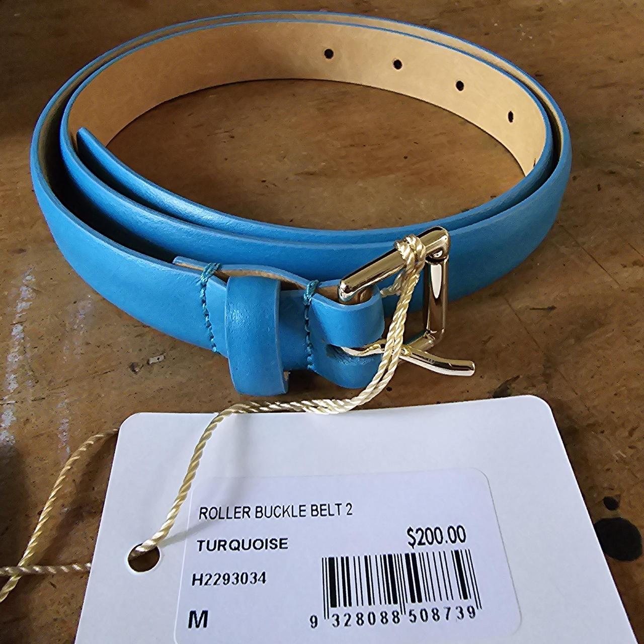 Scanlan Theodore Roller Buckle Belt- Turquoise MED -... - Depop