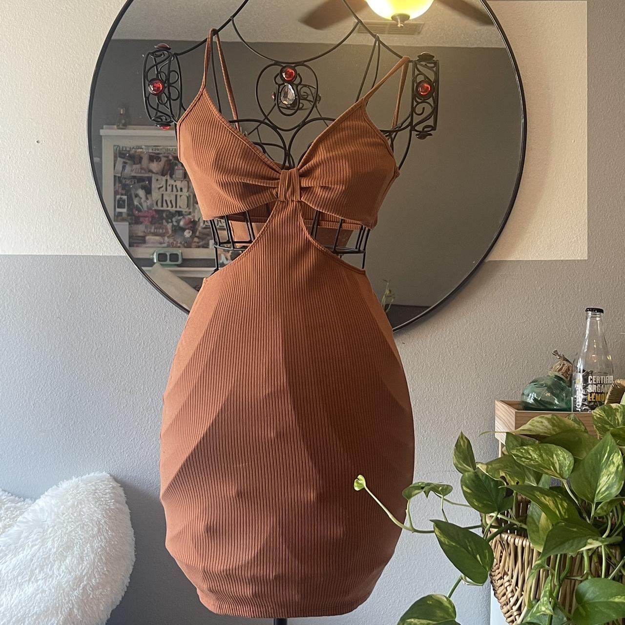 cute dress size small #dress #brown - Depop