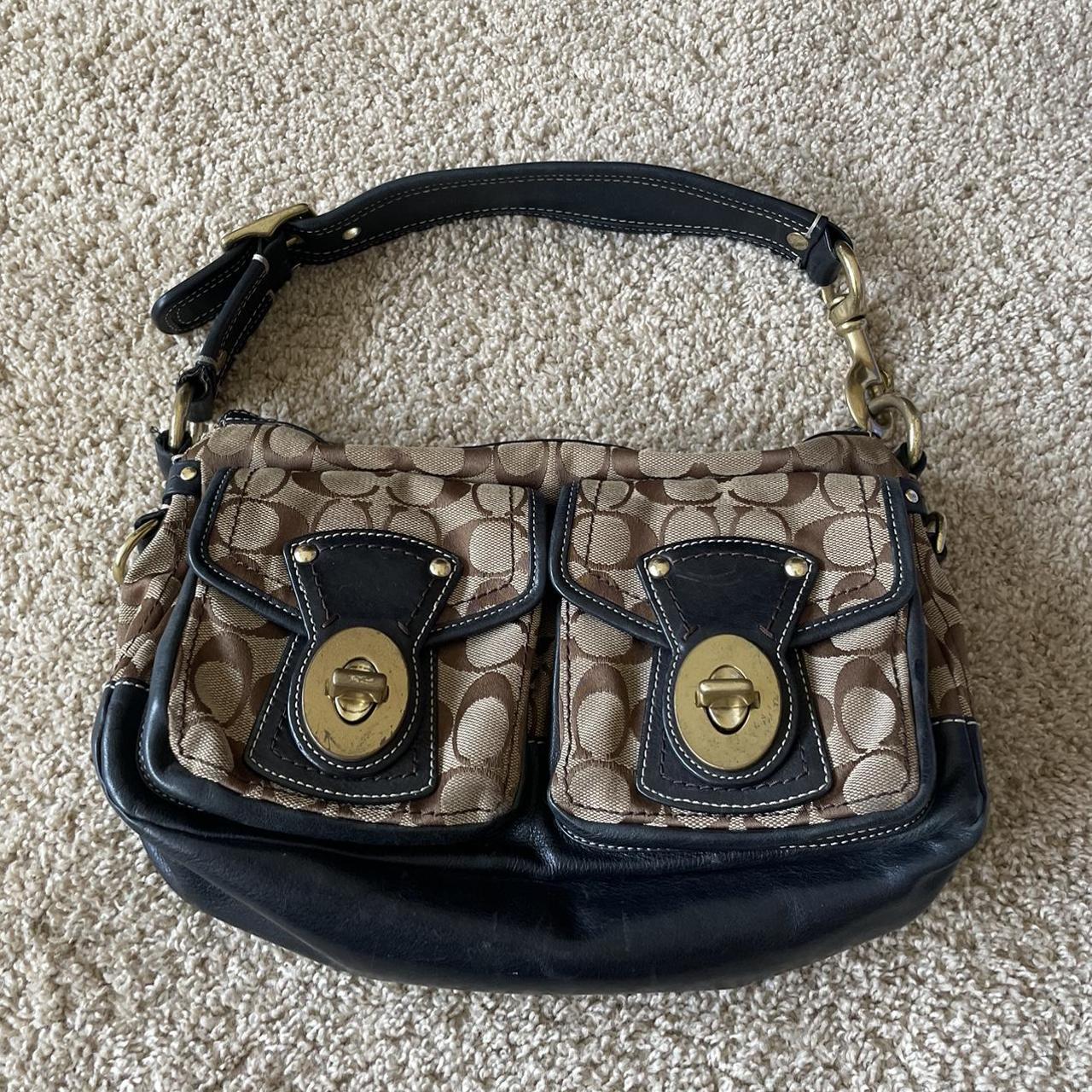 vintage coach purse super cute vintage brown and... - Depop