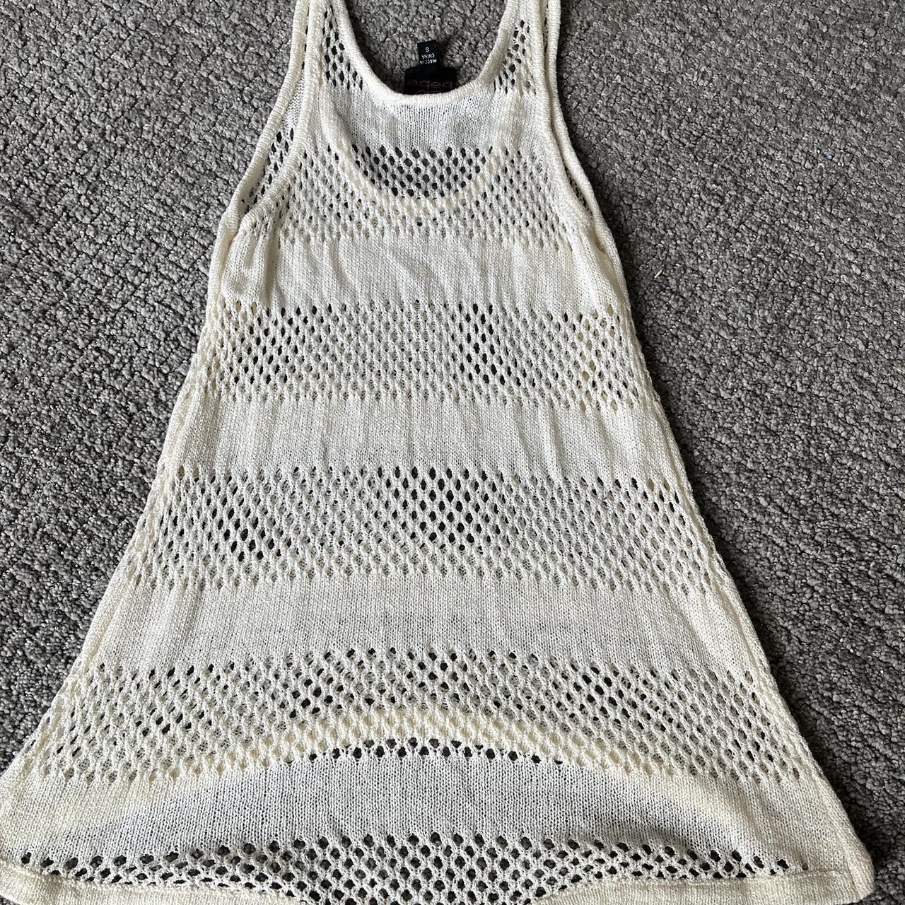 adorable mesh y2k cream tank perfect for laying in... - Depop