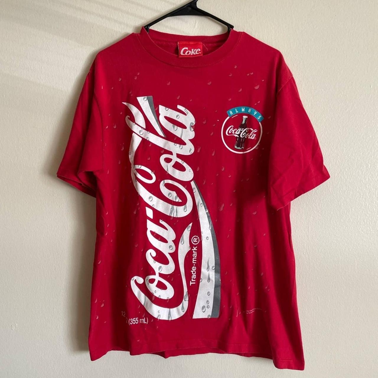 Coca-Cola Men's Red and White T-shirt | Depop