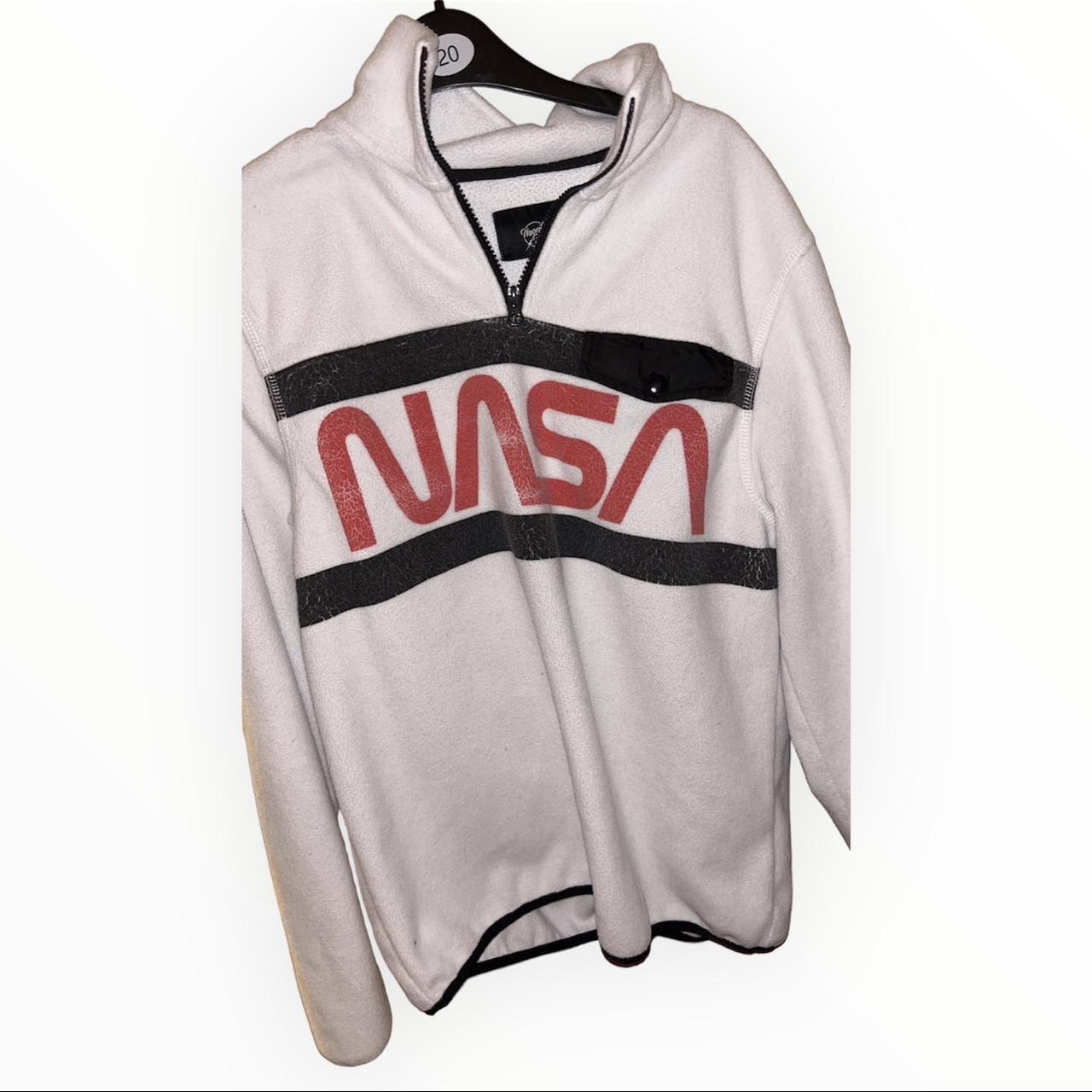 Men’s White 1/4 NASA sweatshirt NASA White / Red /... - Depop
