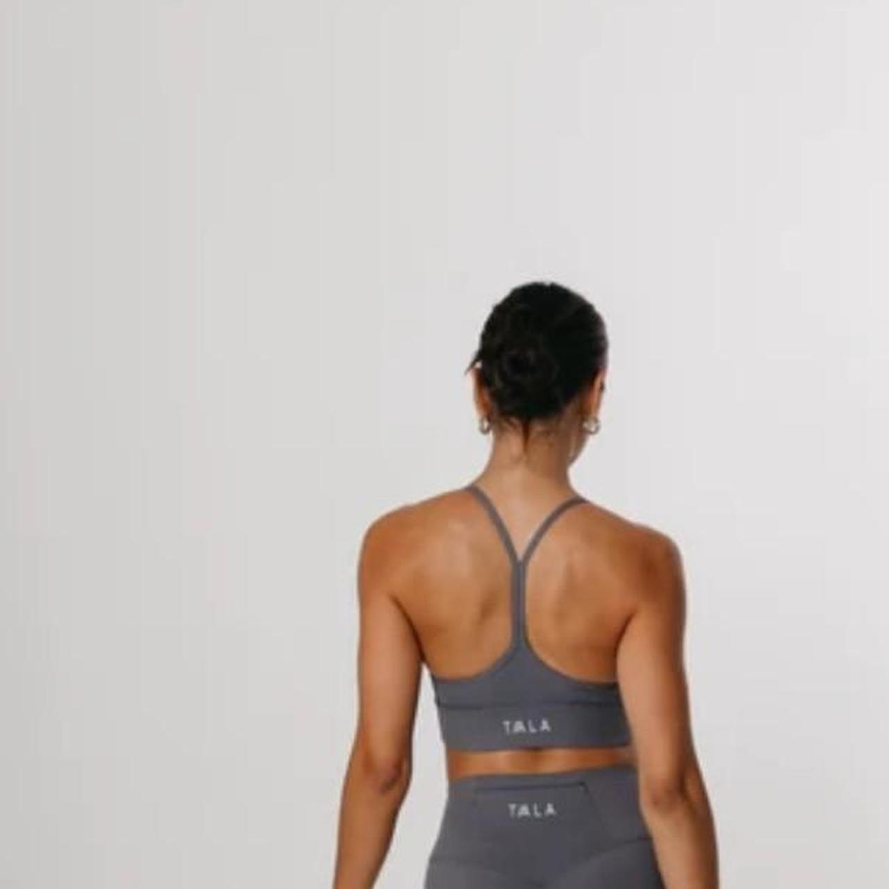tala skinluxe racer strap sports bra - Tornada Grey... - Depop