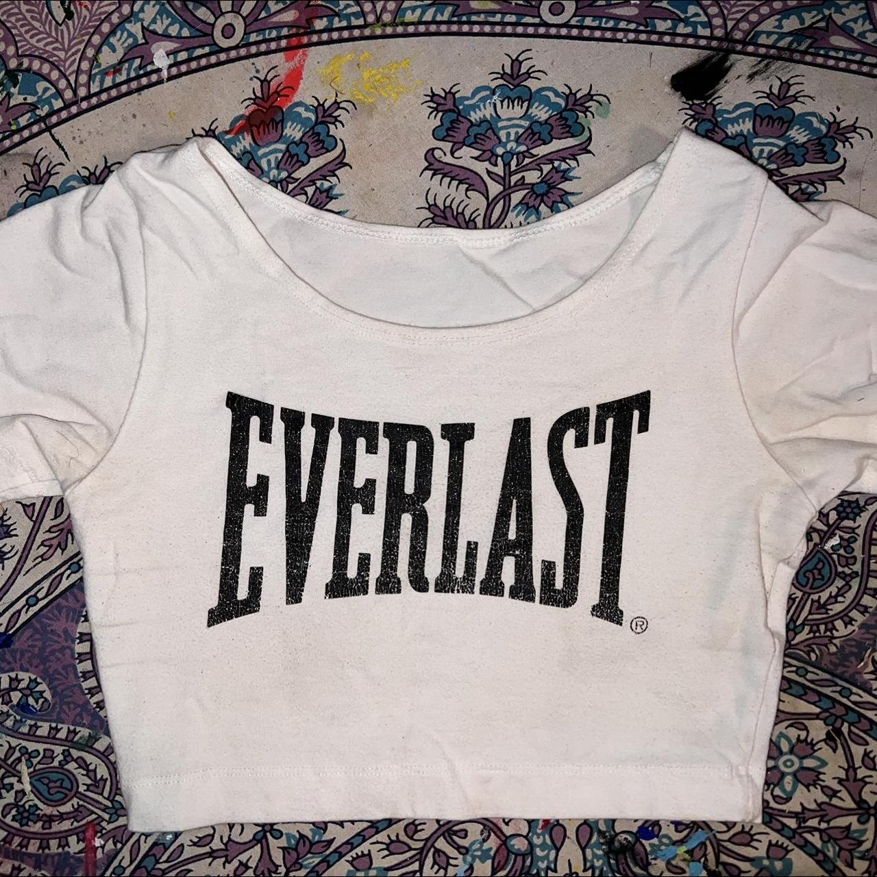 Vintage boxing Everlast cropped cotton tee shirt.... - Depop