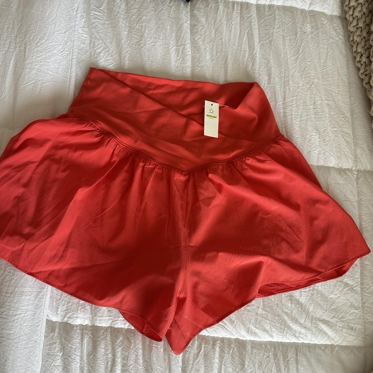 Offline Aerie crossover short -Resort Red - size... - Depop