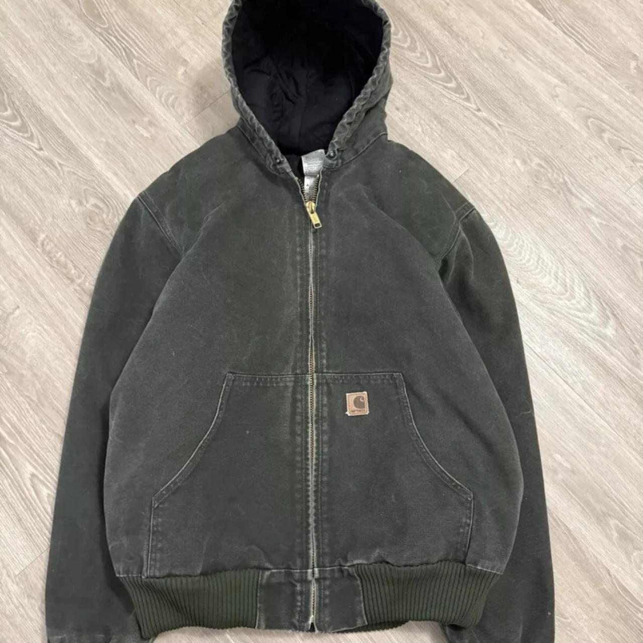 Vintage Carhartt Hooded Active Jacket J130 MOS... | Depop
