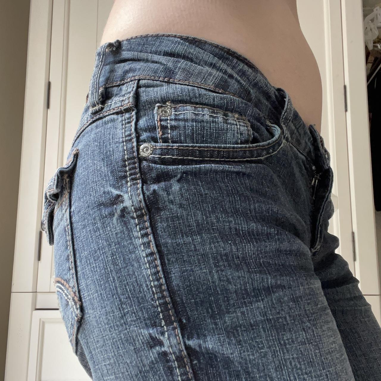 Bell bottom/ Boot cut/ flare dark wash denim low... | Depop