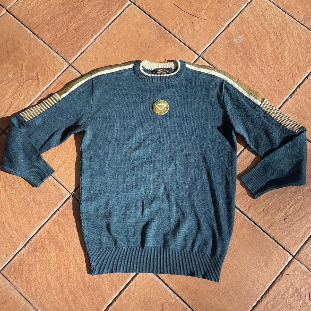 Eastern Club Sweater Vintage blue sweater with... - Depop