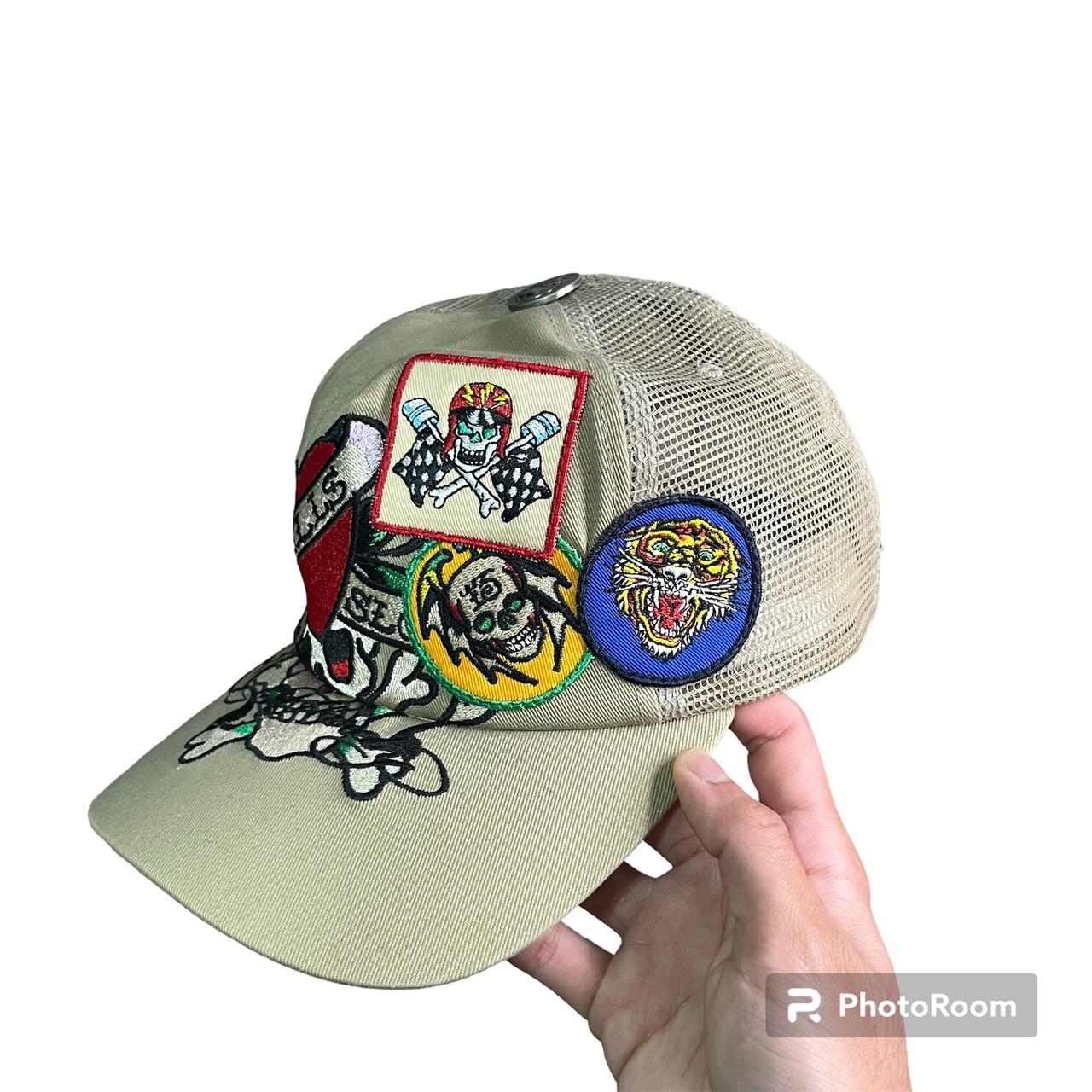 Ed Hardy Men's Khaki Hat | Depop
