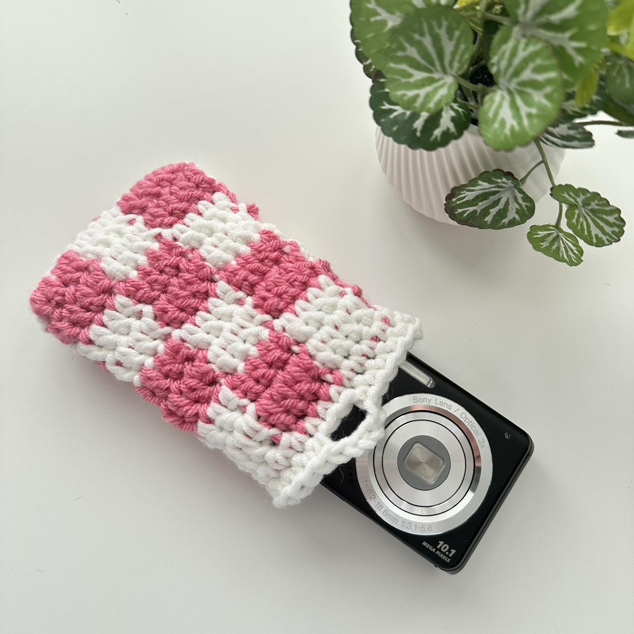 crochet digital camera case Handmade crochet... - Depop