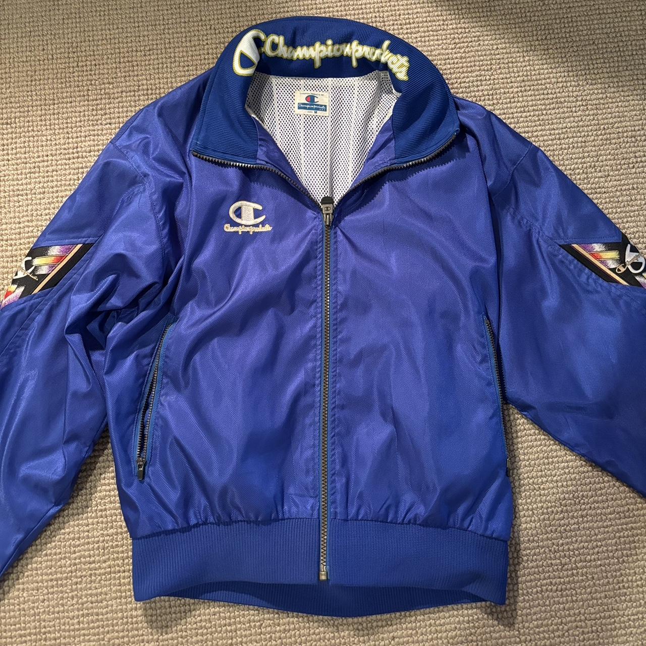 The Coolest royal blue Champion bomber jacket Retro... - Depop
