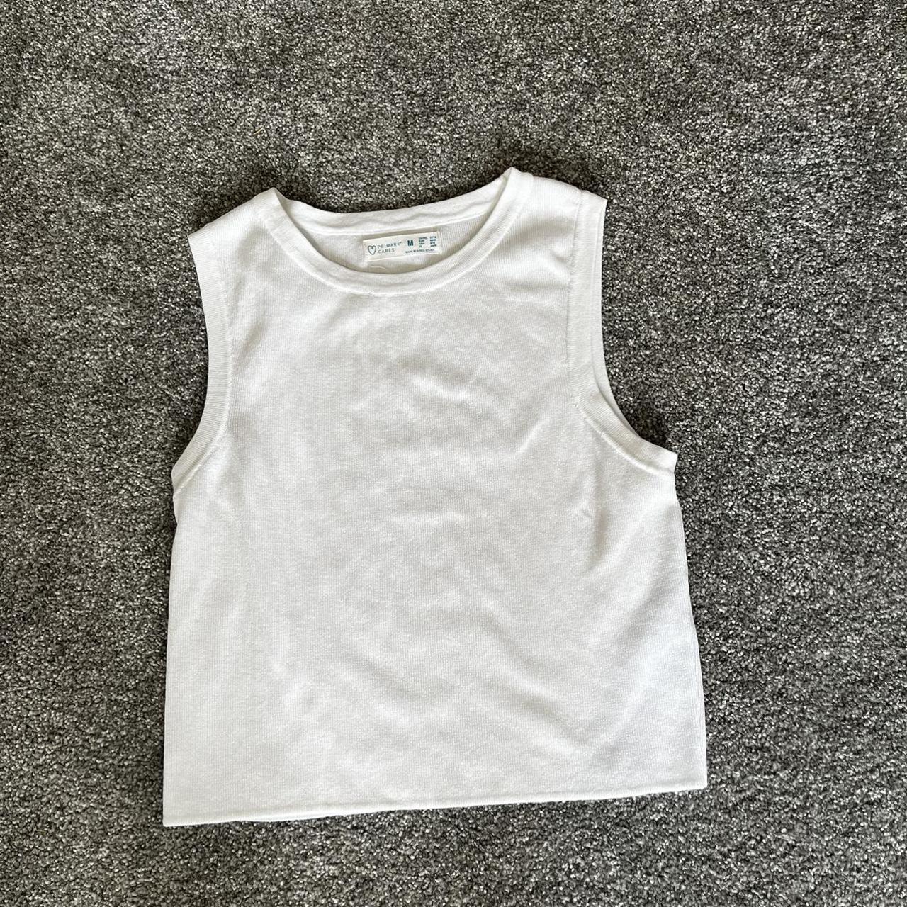PRIMARK white tank top Worn twice #primark... - Depop