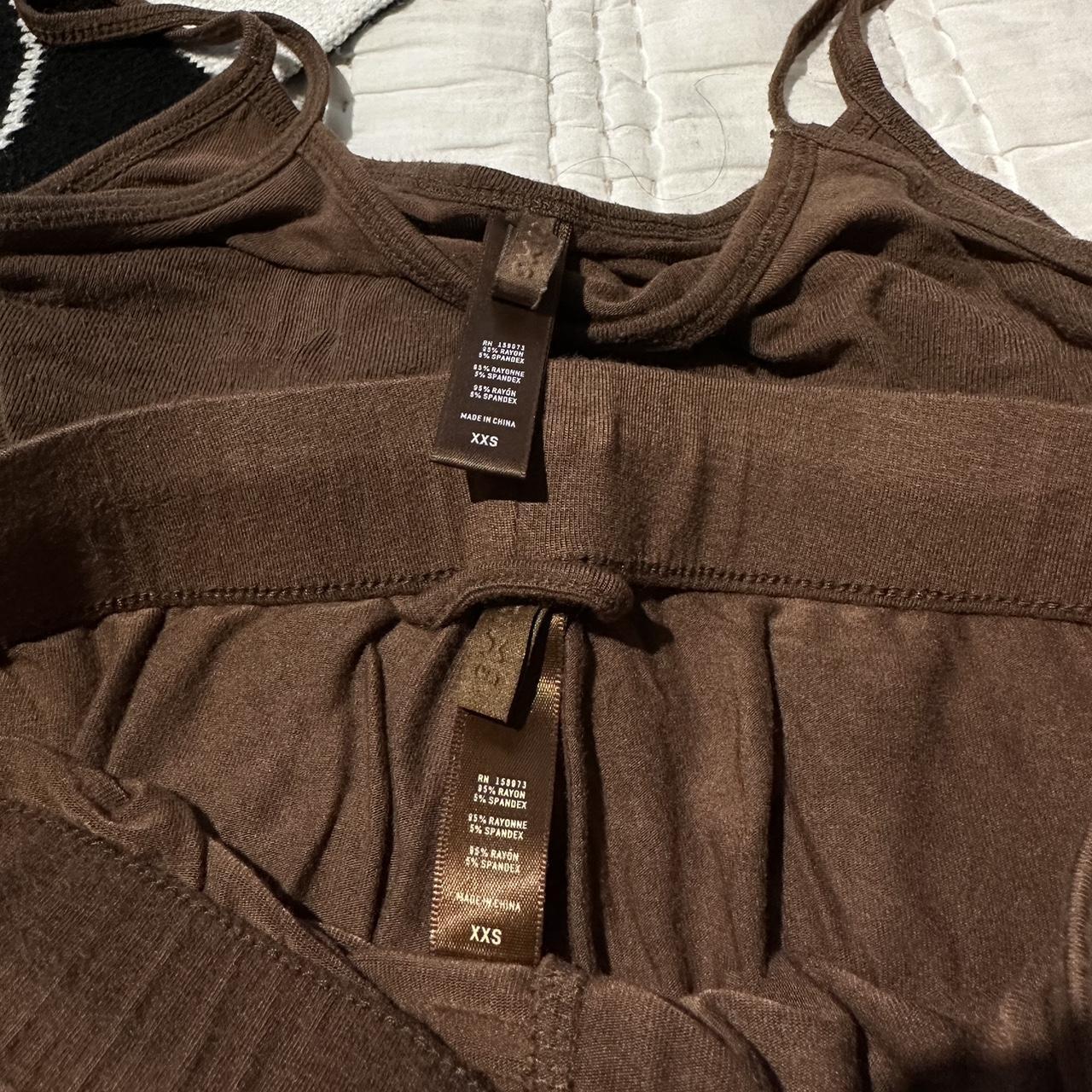 SKIMS brown pj set, super soft and comfy, obsessed... - Depop