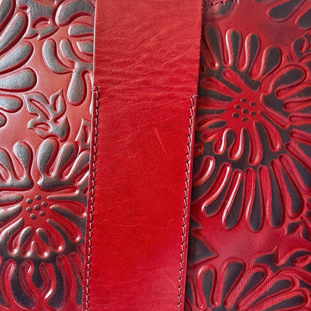 Authentic Vintage Fendi Embossed Red Leather Bag... - Depop