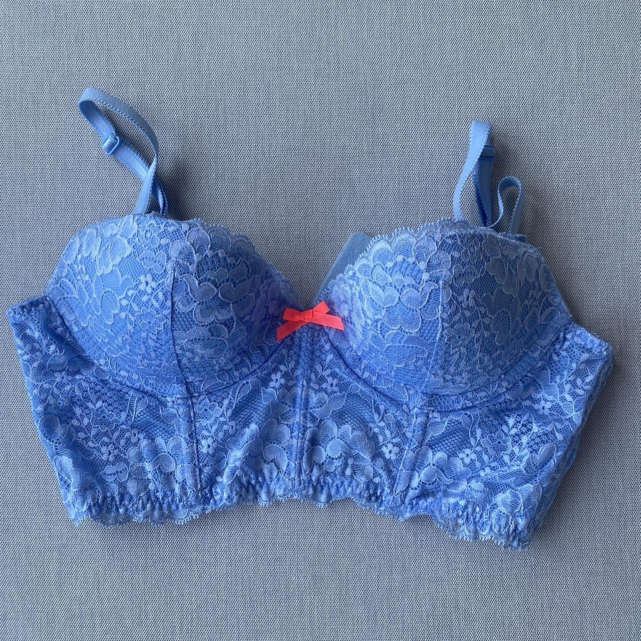Victoria Secret Bralette / Corset - Blue Size -... - Depop