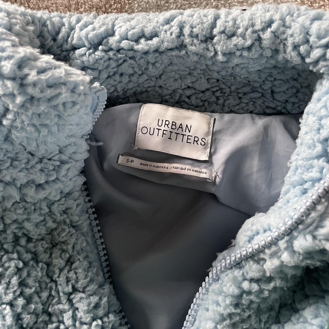 Urban Outfitters blue teddy coat! So soft and fuzzy.... - Depop